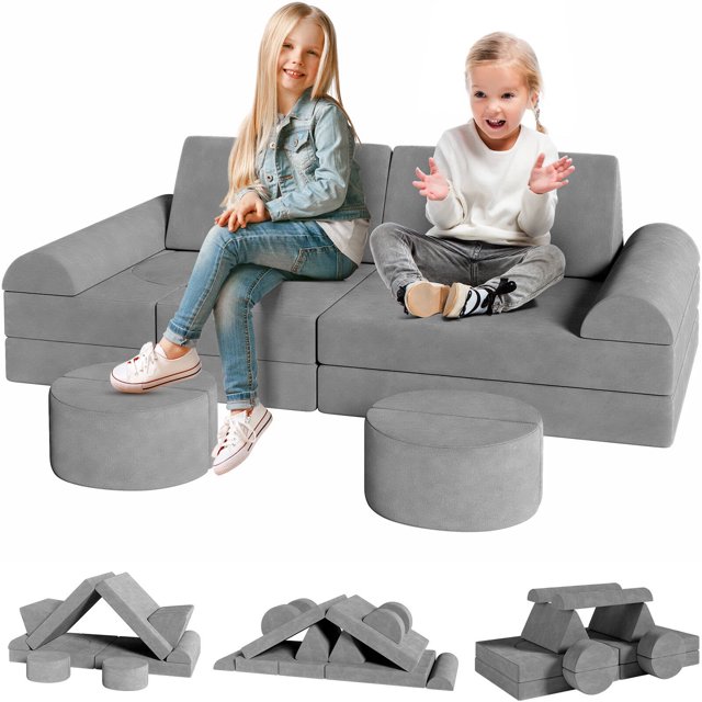 Pirecart Toddler Sofa for Kids, Modular Kids Couch for Playroom, DIY ...