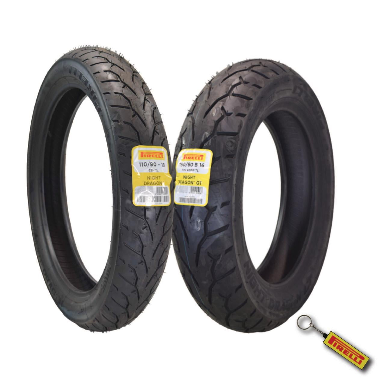 Pirelli Night Dragon Tire Set: 110/90-19 M/C 62H TL Front & Night ...