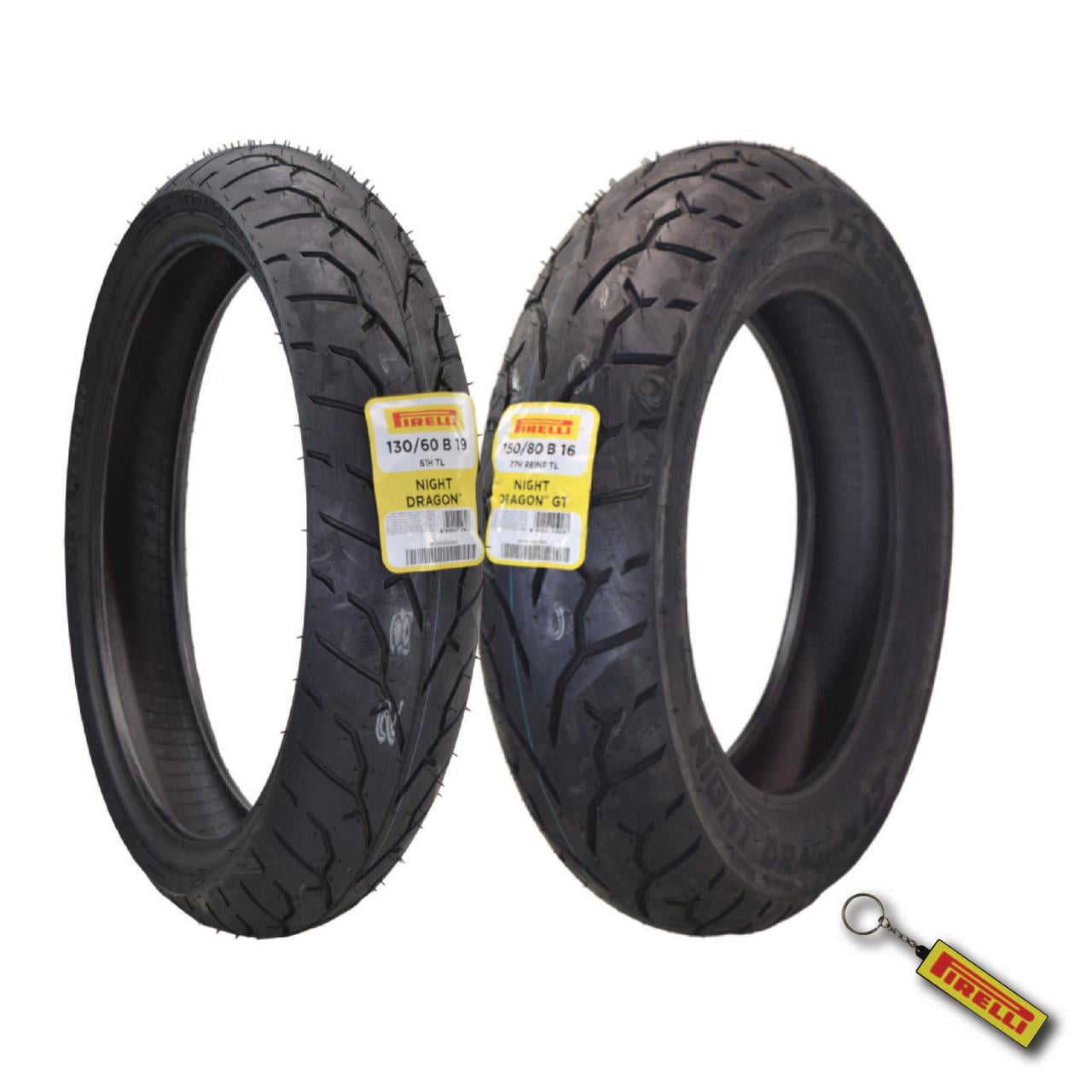 Pirelli Night Dragon Tire Set: 130/60B19 M/C 61H TL Front & 150/80B16 M ...