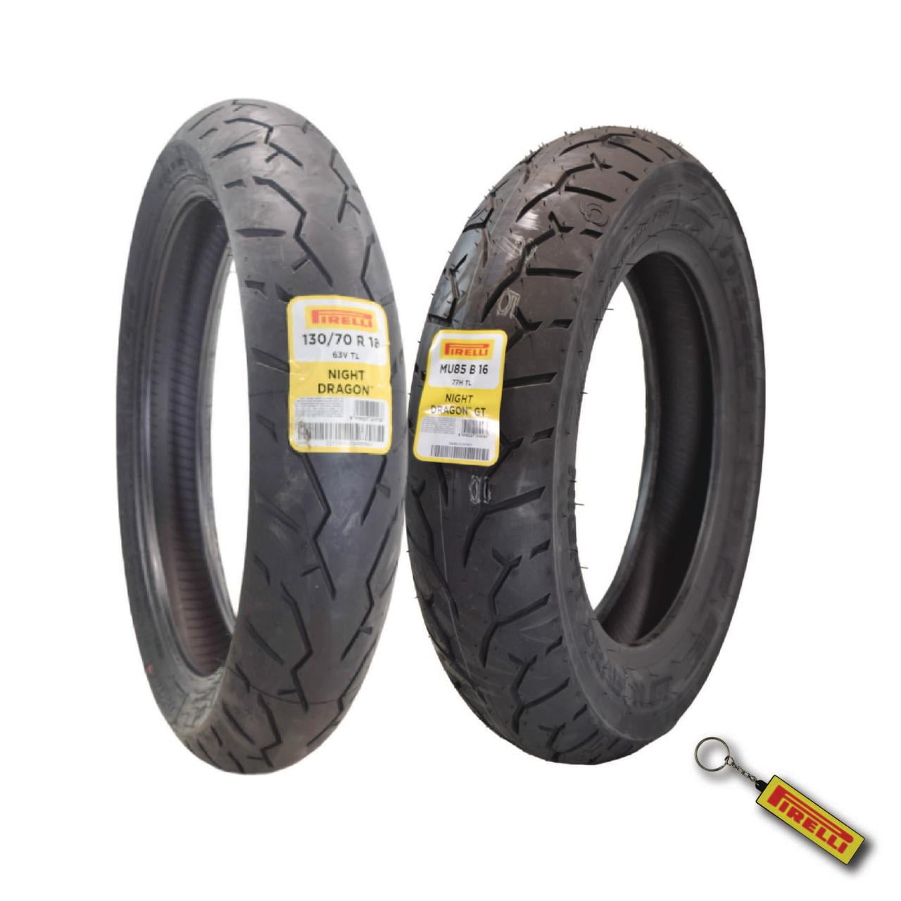 Pirelli Night Dragon Tire Set: 130/70R18 M/C 63V TL Front & Night ...