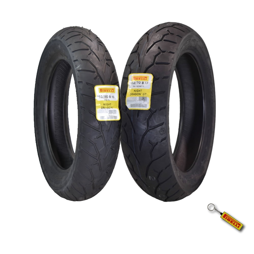 Pirelli Night Dragon Tire Set: 150/80B16 M/C 71H TL Front & 160/70B17 M ...