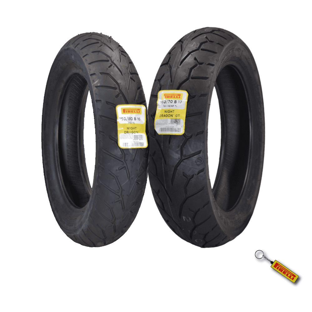Pirelli Night Dragon Tire Set: 150/80B16 M/C 71H TL Front & 160/70B17 M ...