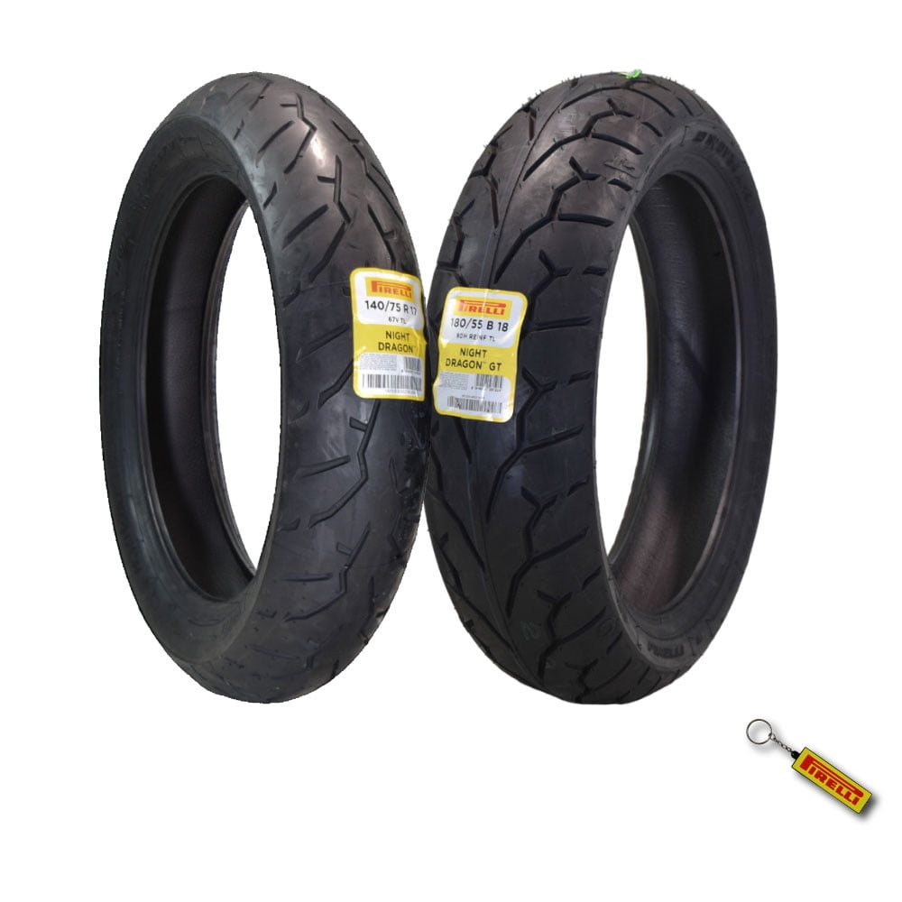 Pirelli Night Dragon Tire Set: 90/90-21 M/C 54H TL Front & 180/55B18 M ...