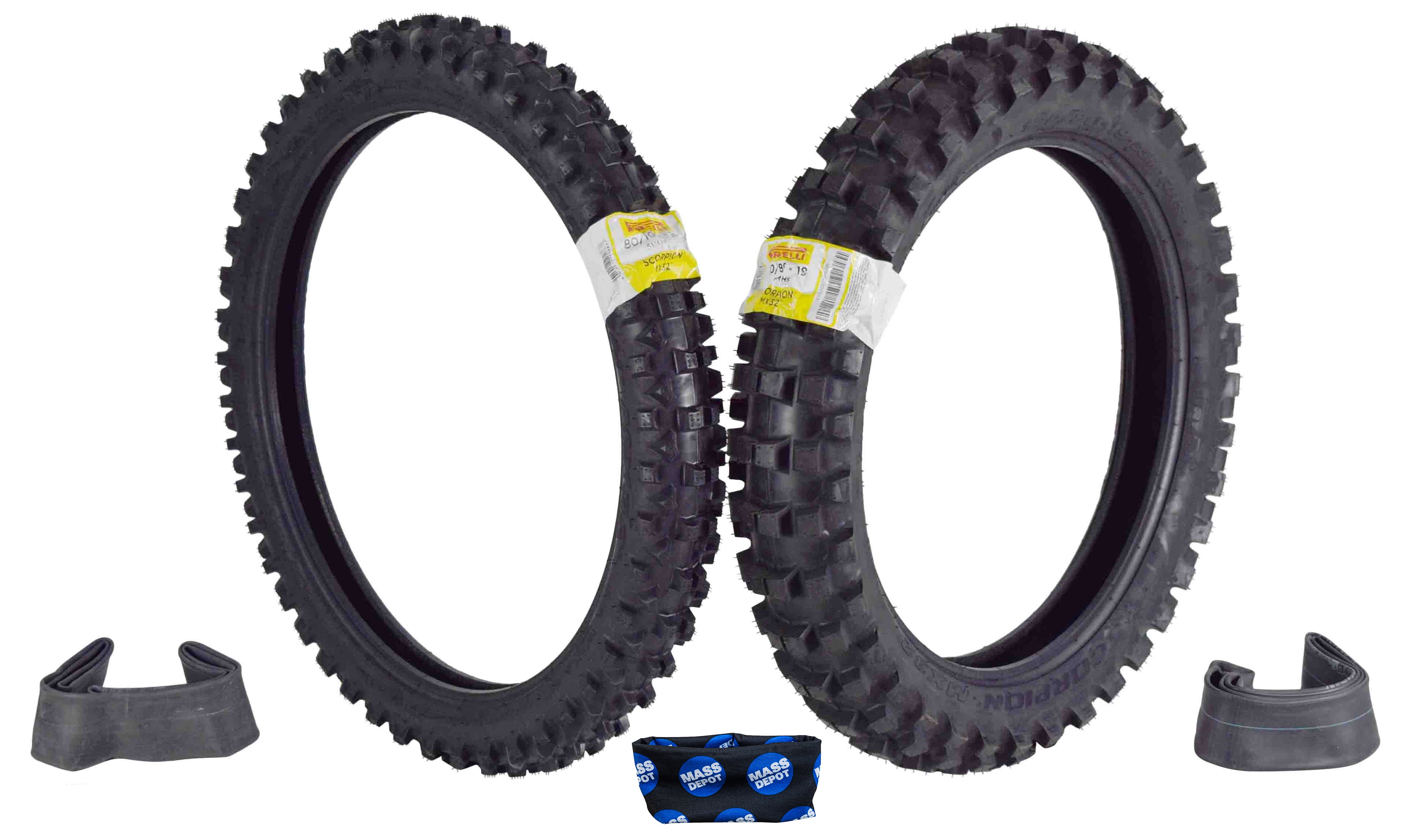 Pirelli Scorpion MX32 Mid Soft 80/100-21 120/80-19 Dirt Bike Tires Set w Tubes - Walmart.com