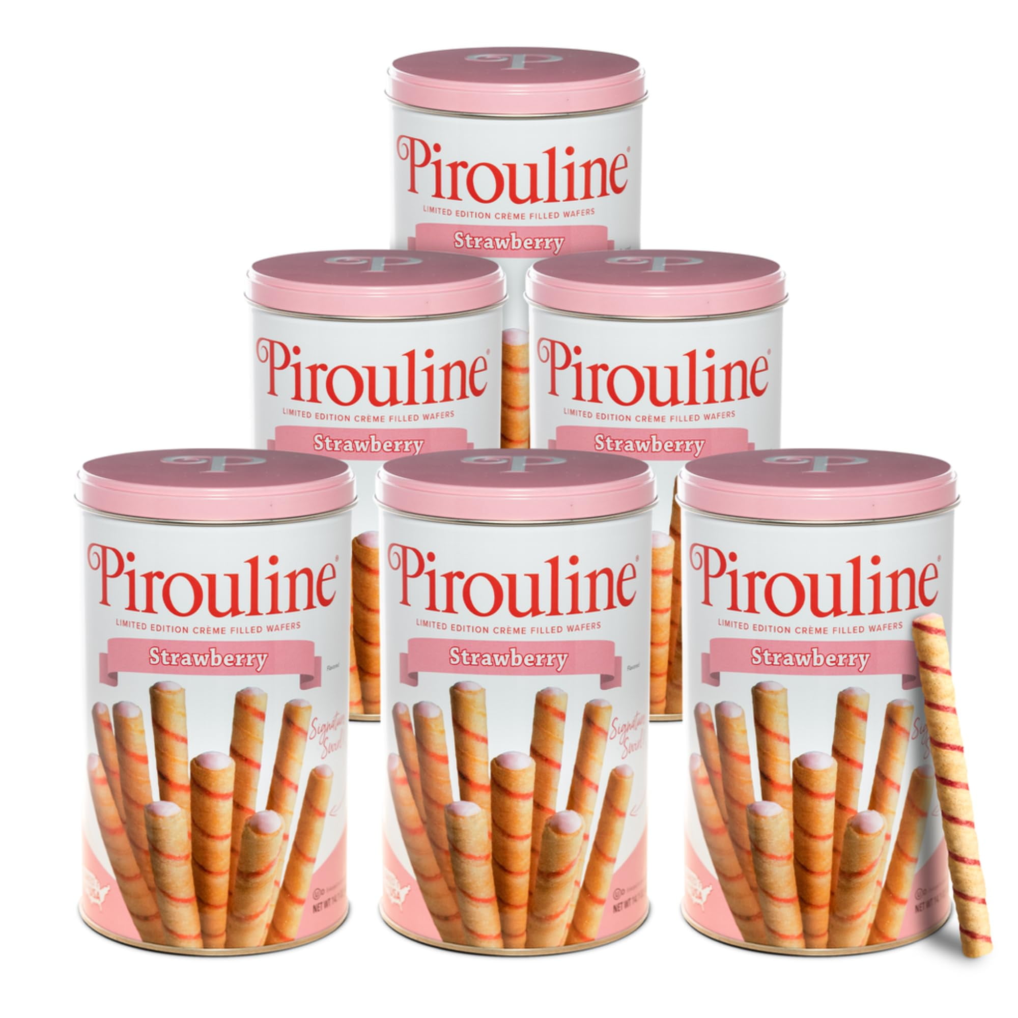 Pirouline Rolled Wafers - CCF19 Strawberry - Rolled Wafer Sticks, Crème ...