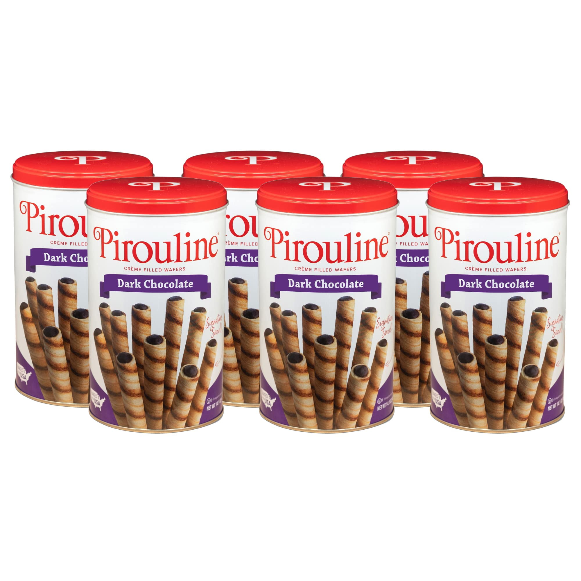 Pirouline Rolled Wafers, Dark Chocolate, 14-Ounce Tins (Pack of 6 ...