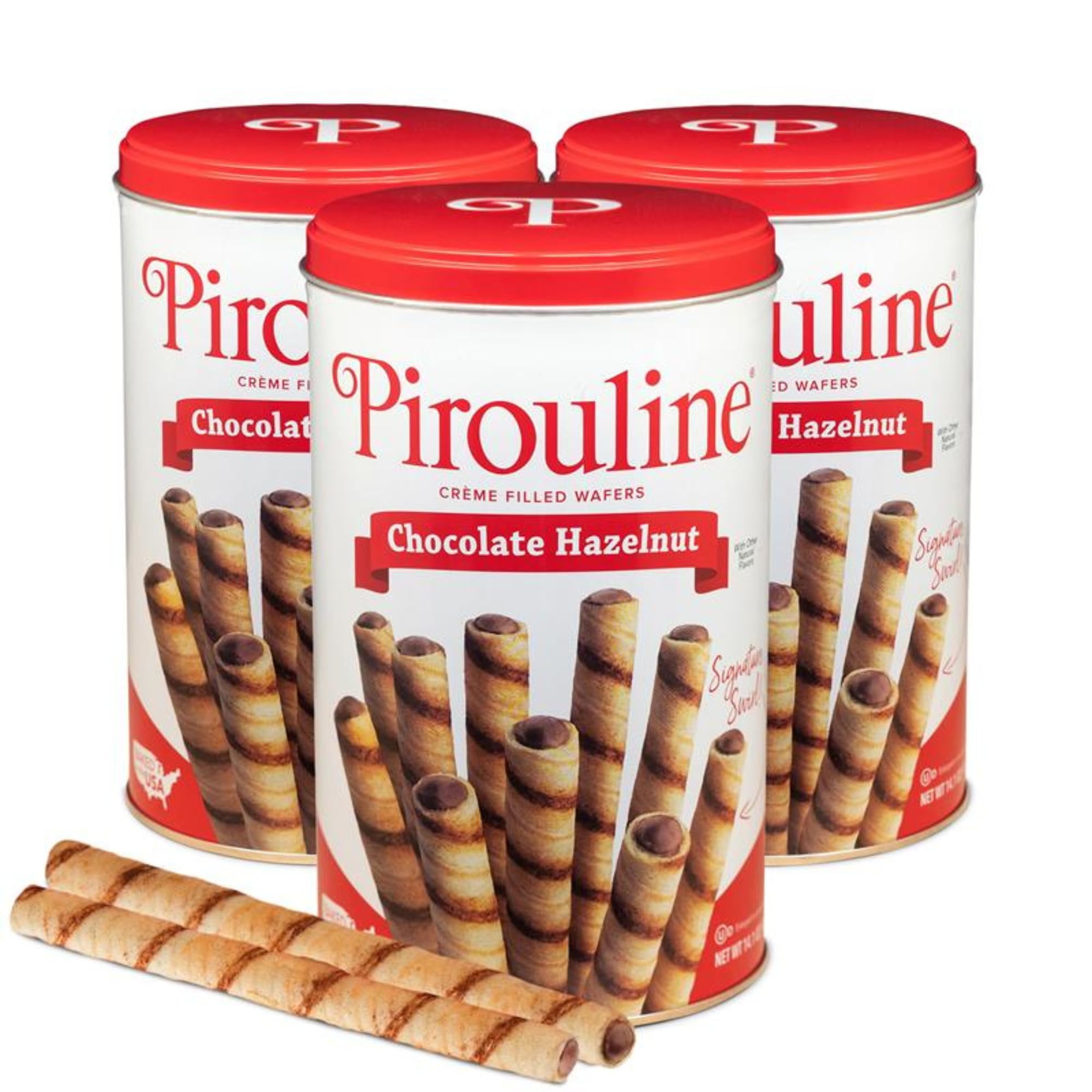 Pirouline Rolled Wafers - SBF3 Chocolate Hazelnut Rolled Wafer Sticks - Original Signature Swirl ...