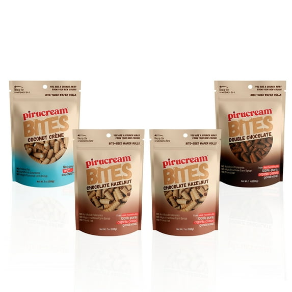 Pirucream Bites Wafer Rolls Bundle – 2 Hazelnut Chocolate 1 Double ...