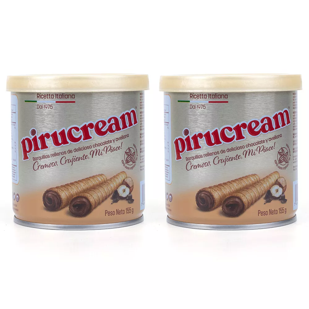 Pirucream Cream Filled Rolled Wafer. Chocolate & Hazelnut. 5.46 oz ...