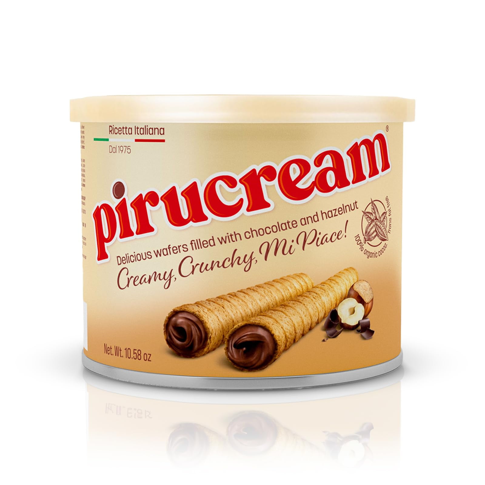 Pirucream Rolled Wafers with XEF1 Chocolate Hazelnut, Organic Alkaline ...