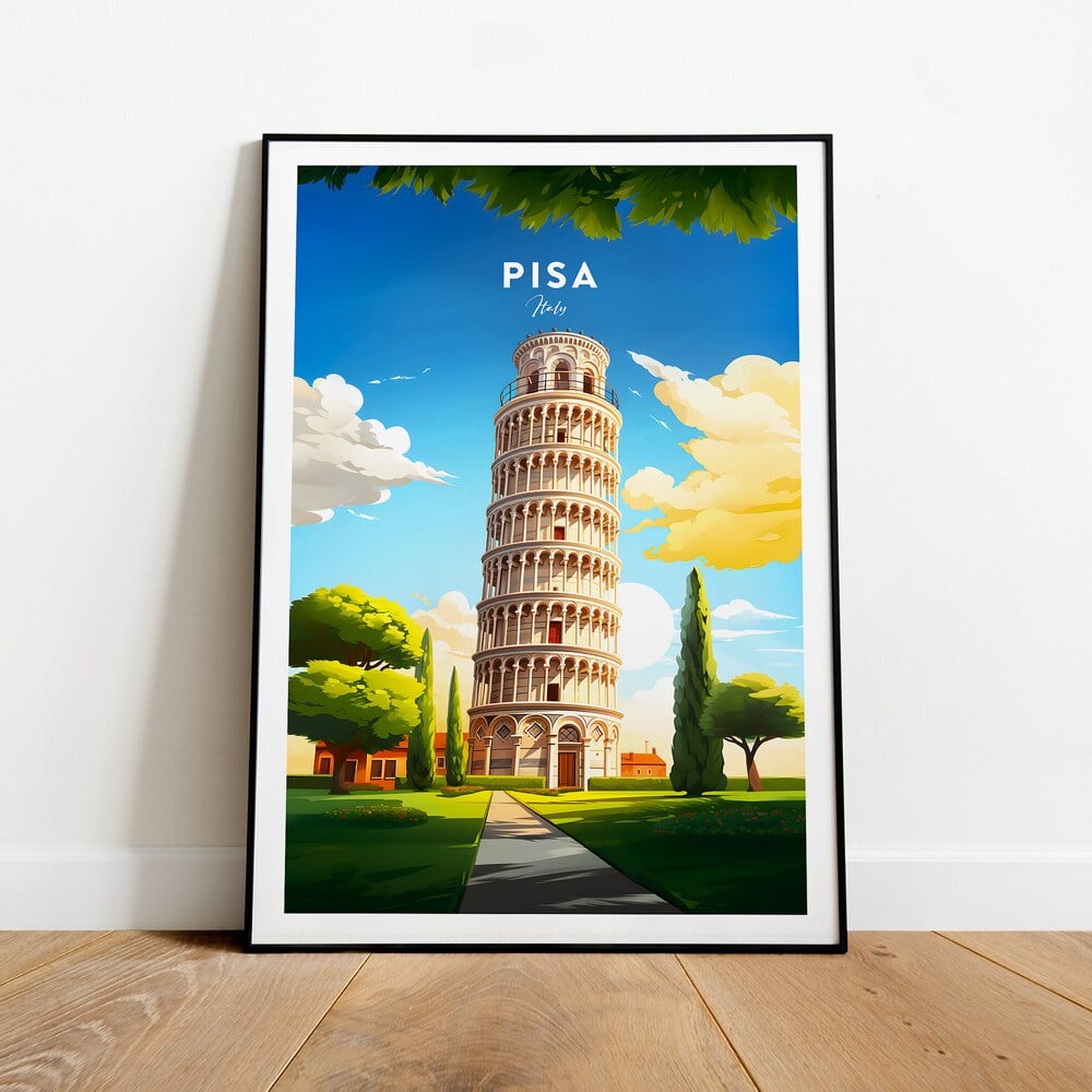 Pisa Traditional Travel Print - Italy, Pisa Poster, Italy Poster, Rome Print, Wedding Gift ...