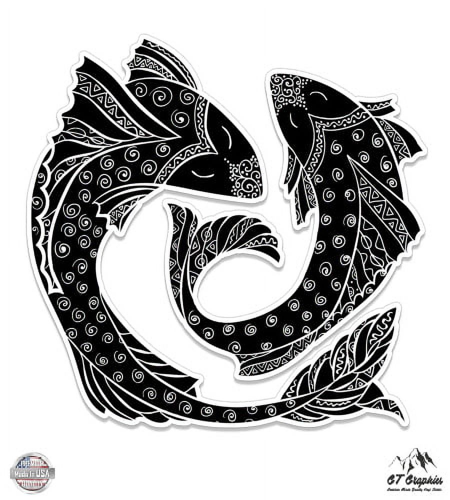 Pisces - 8" Vinyl Sticker - For Car Laptop I-Pad - Waterproof Decal ...