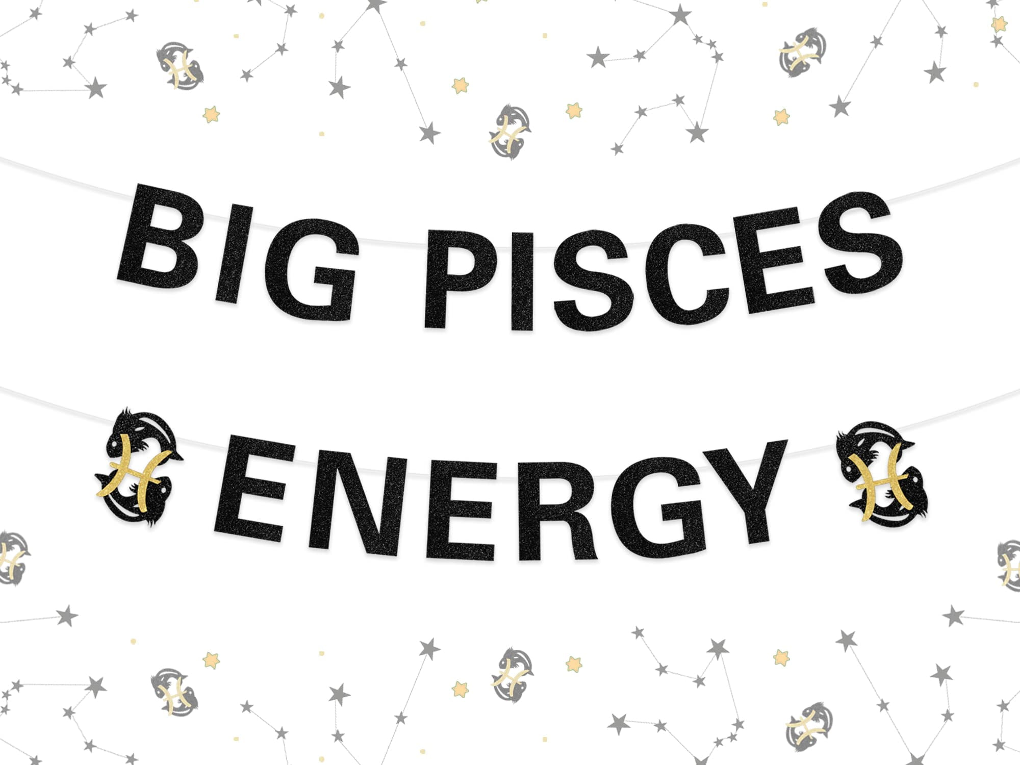 Pisces Birthday Party Decorations YPF5 - Black Big Pisces Energy ...