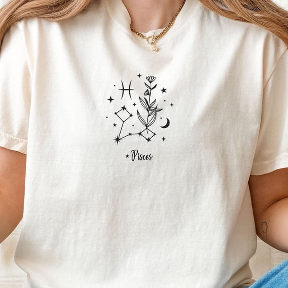 Pisces Shirt Zodiac T Shirt Astrology Shirt Floral Pisces Zodiac ...