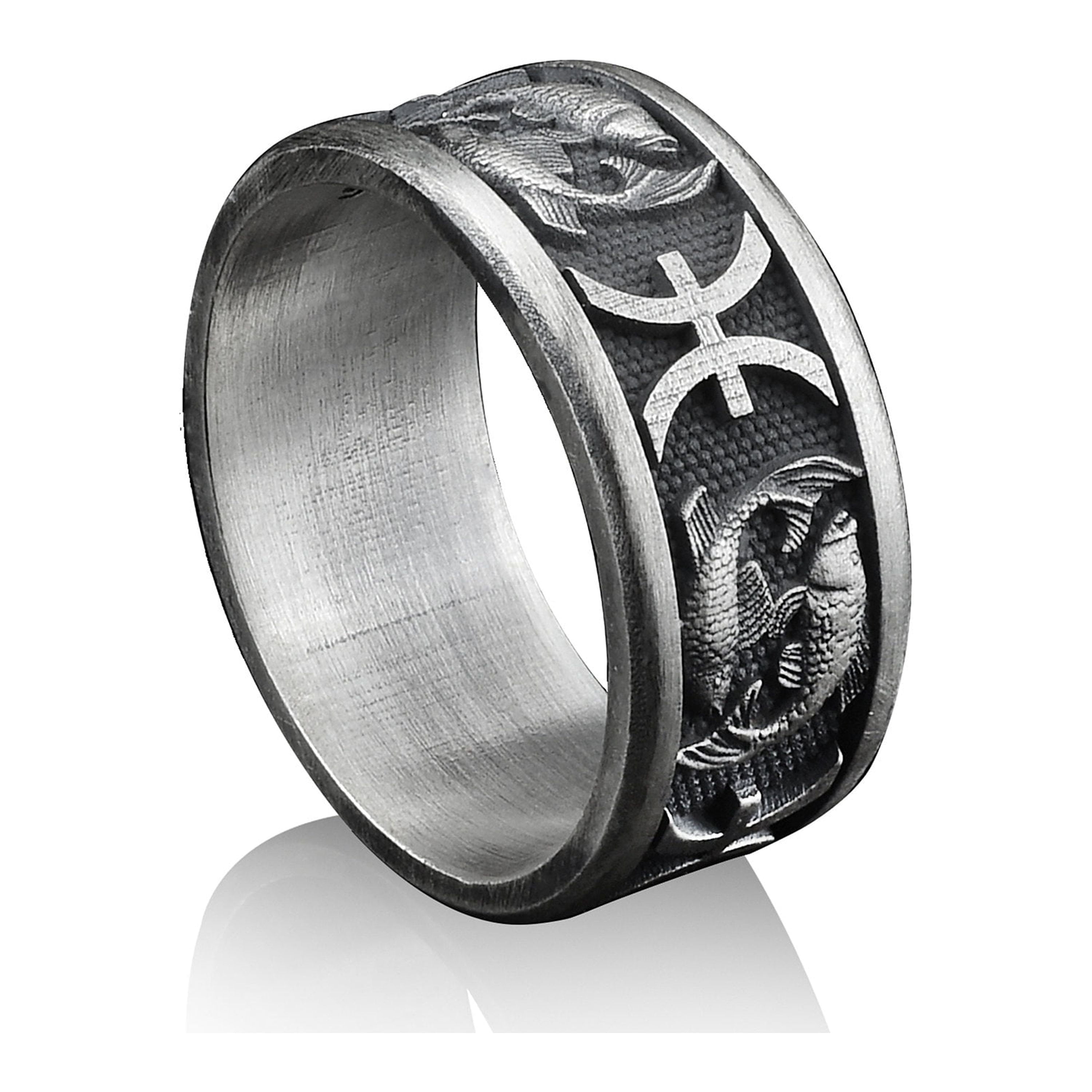 Pisces Sterling Silver Celestial Ring, 925 Silver Zodiac Ring, Wedding ...