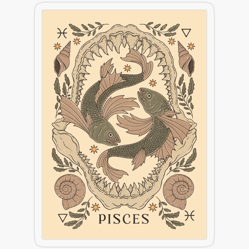 DOPASTICKER Pisces Transparent Decorative Laptop, Phone Stickers ...