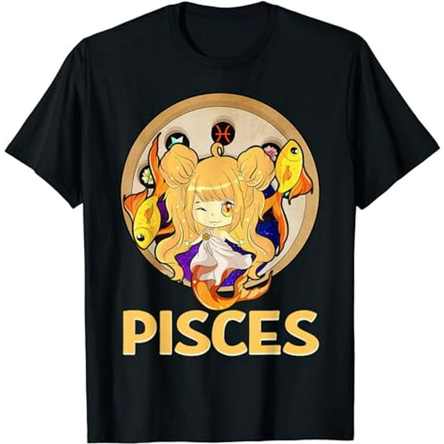 Pisces Zodiac Sign Kawaii Anime Chibi Girl Mermaid T-Shirt - Walmart.com
