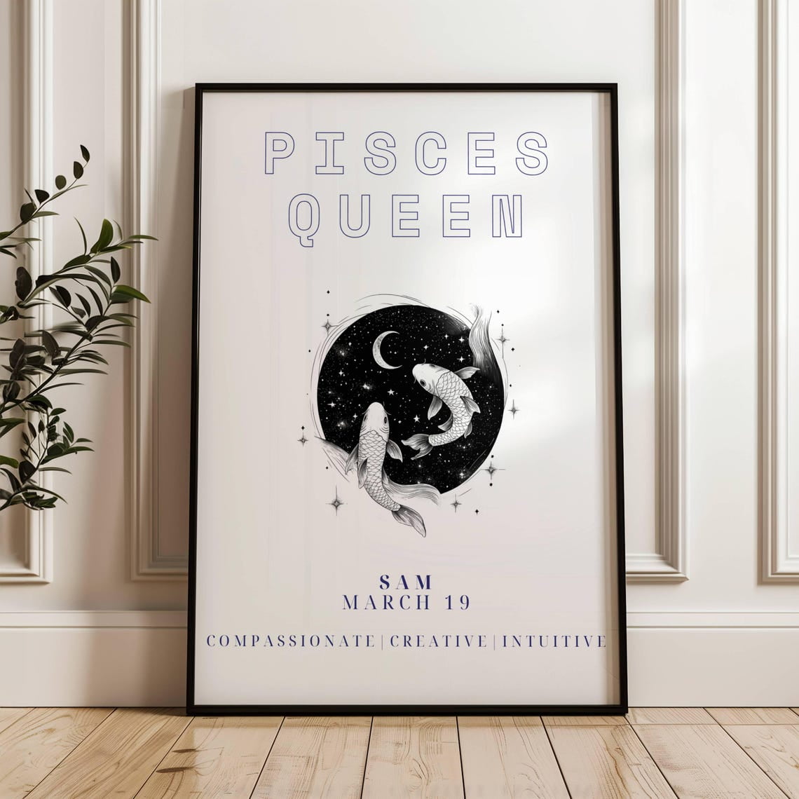 Pisces Zodiac Sign Personalized Print Gift, Custom Star Sign Print ...