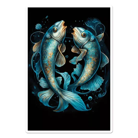 Pisces Zodiac Sign Sticker Phone Decal Water Bottle Stickers Car Decals ...