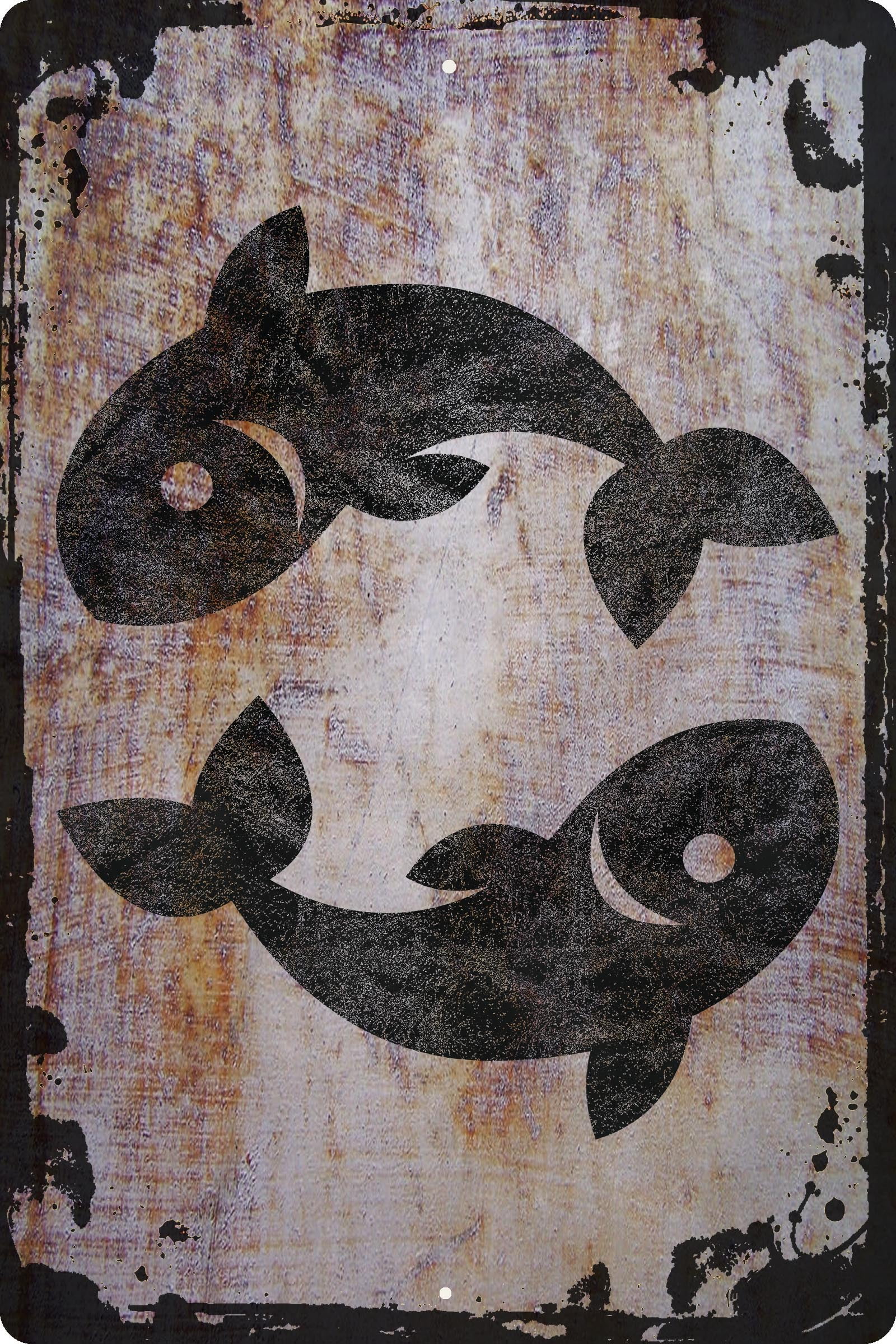 Pisces symbol two fish zodiac sign astrology Beige Wall Art Decor Funny ...