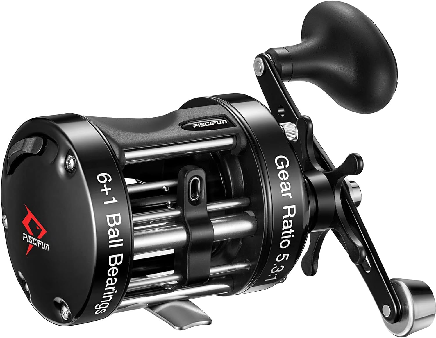 Piscifun Chaos XS Baitcasting Fishing Reel, Reinforced Metal Body Round ...