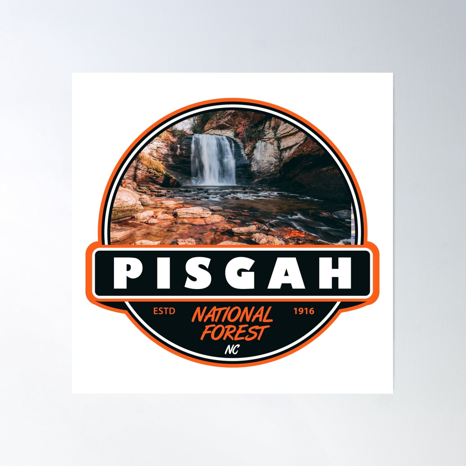 Pisgah National Forest North Carolina Emblem Poster Wall Art, Modern ...
