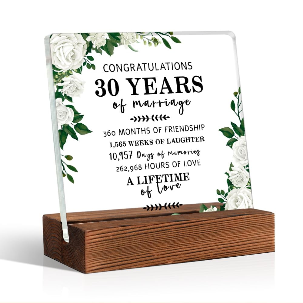 Pishovi Congratulations 30 Years Of Marriage FST1 Acrylic Sign With ...