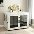 Piskyet Wooden Dog Crate Furniture with 360°Rotatable Removable Dog ...