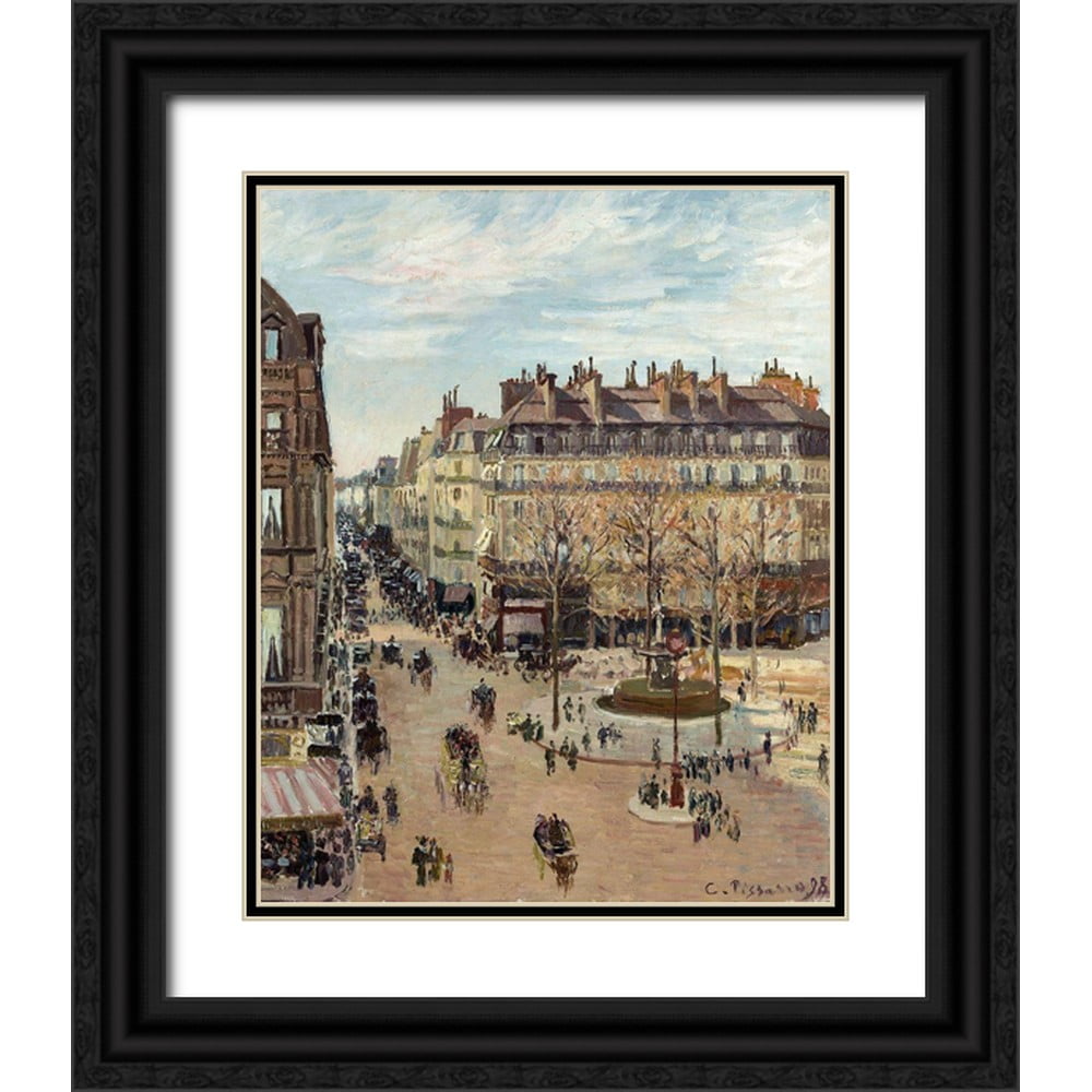 Pissarro, Camille 12x14 Black Ornate Wood Framed with Double Matting Museum Art Print Titled ...
