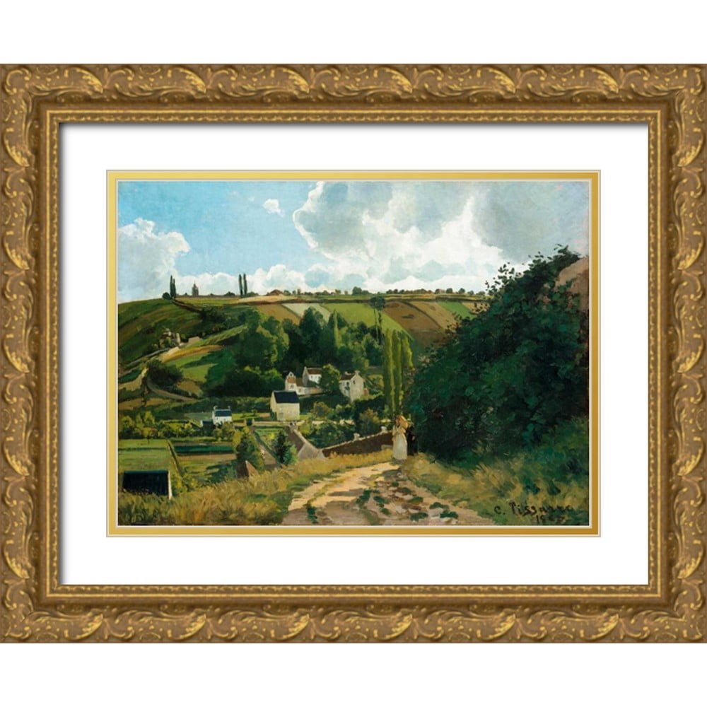 Pissarro, Camille 14x11 Gold Ornate Wood Framed with Double Matting ...