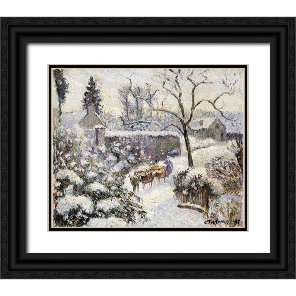 Pissarro, Camille 17x15 Black Ornate Wood Framed with Double Matting ...