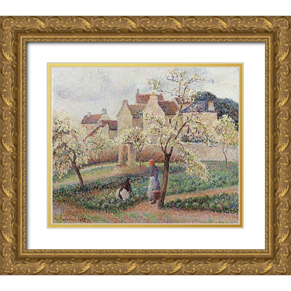 Pissarro, Camille 17x15 Gold Ornate Wood Framed with Double Matting ...