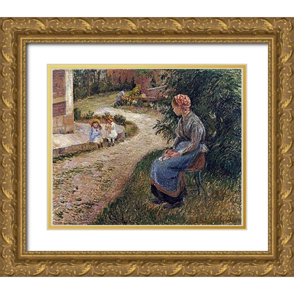 Pissarro, Camille 17x15 Gold Ornate Wood Framed with Double Matting ...