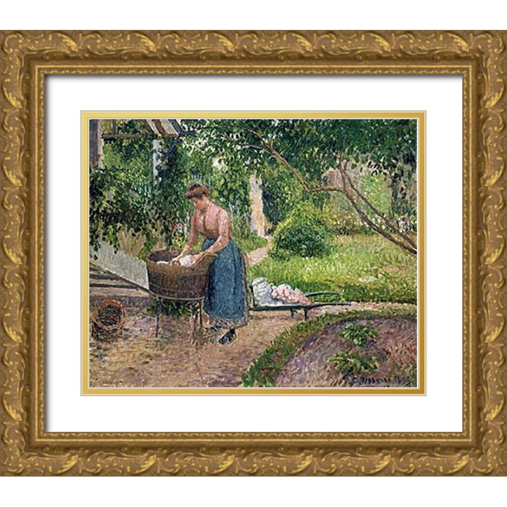 Pissarro, Camille 17x15 Gold Ornate Wood Framed with Double Matting ...