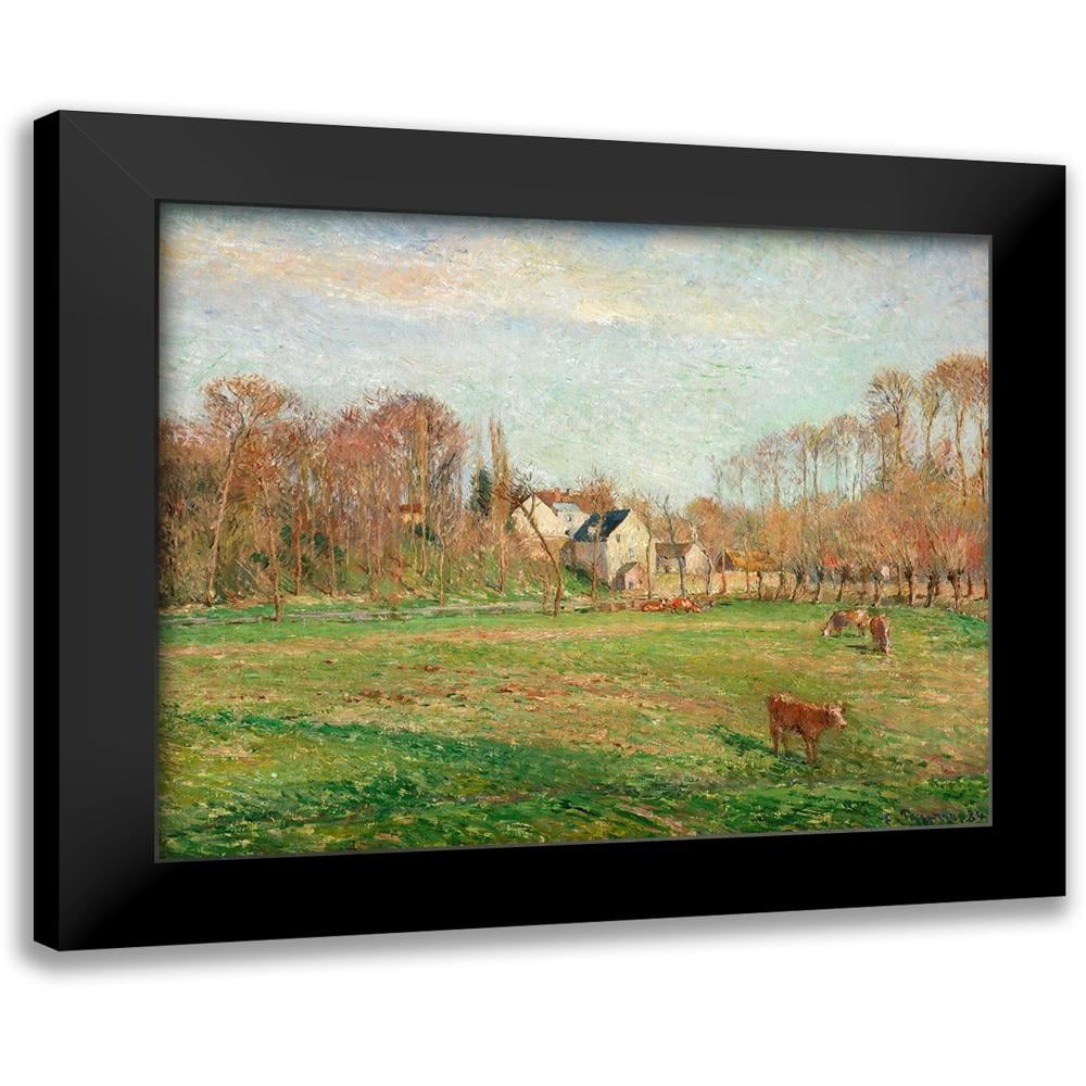 Pissarro, Camille 24x20 Black Modern Framed Museum Art Print Titled - Field and Mill at Osny ...