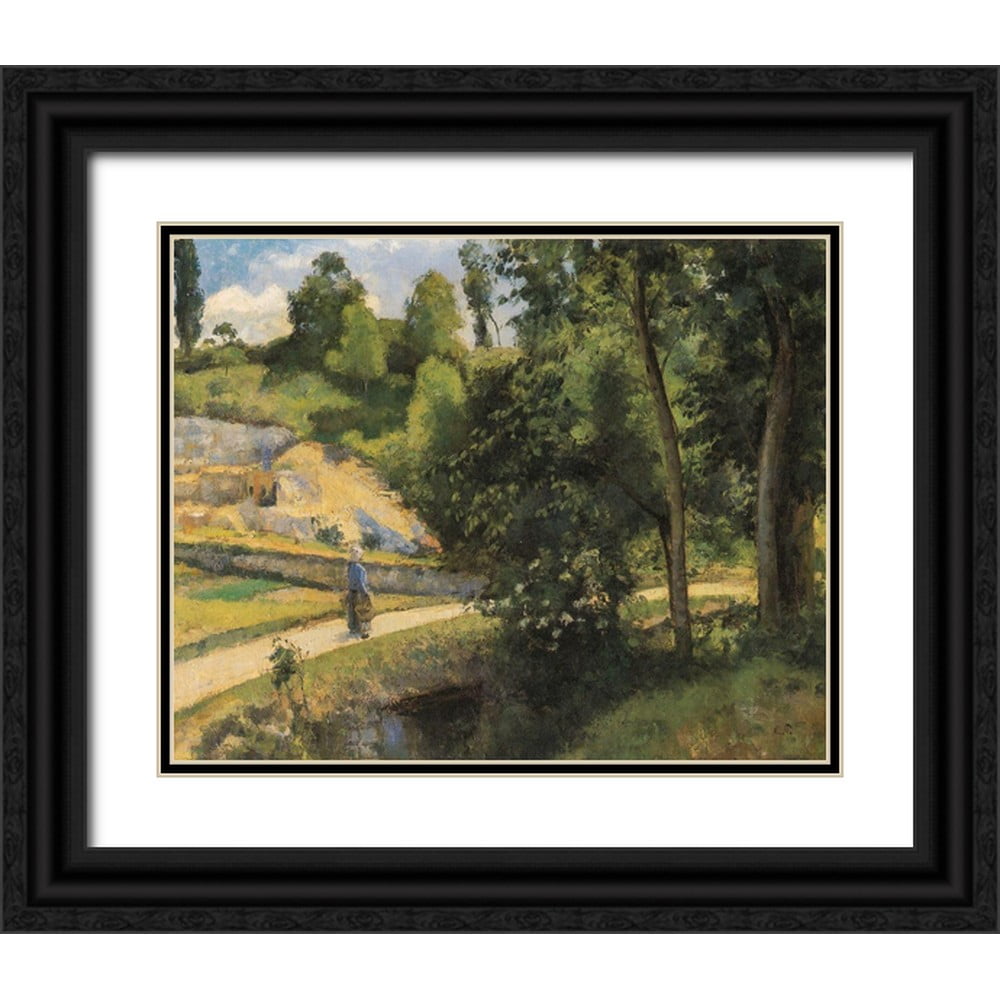 Pissarro, Camille 32x26 Black Ornate Wood Framed with Double Matting ...