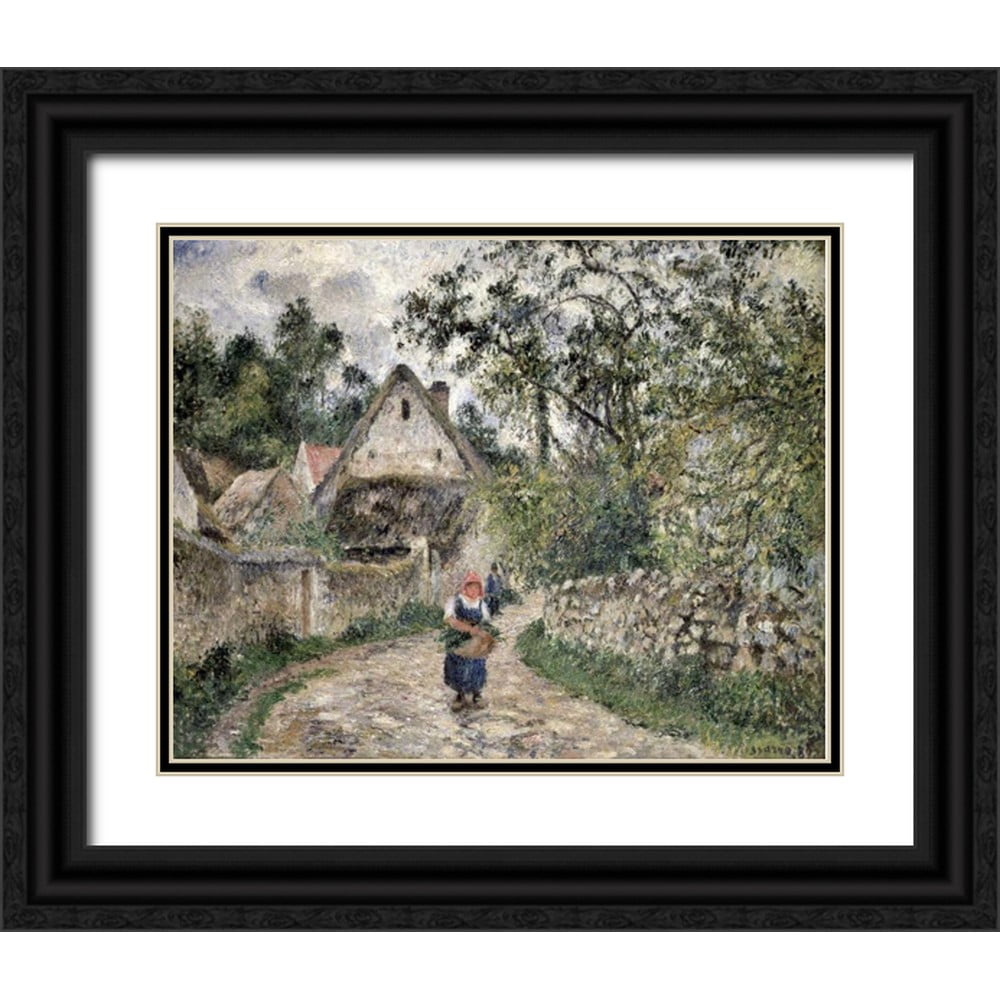 Pissarro, Camille 32x26 Black Ornate Wood Framed with Double Matting ...