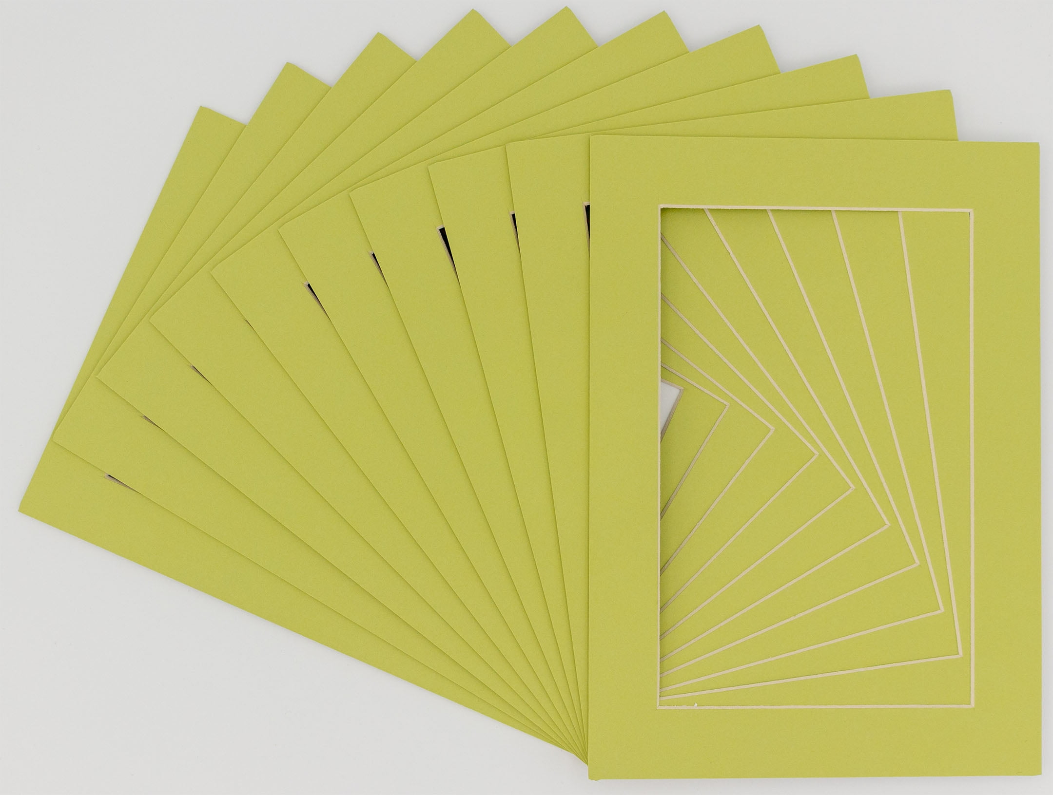Pistachio Acid Free 10x12 Picture Frame Mats with White Core Bevel Cut ...