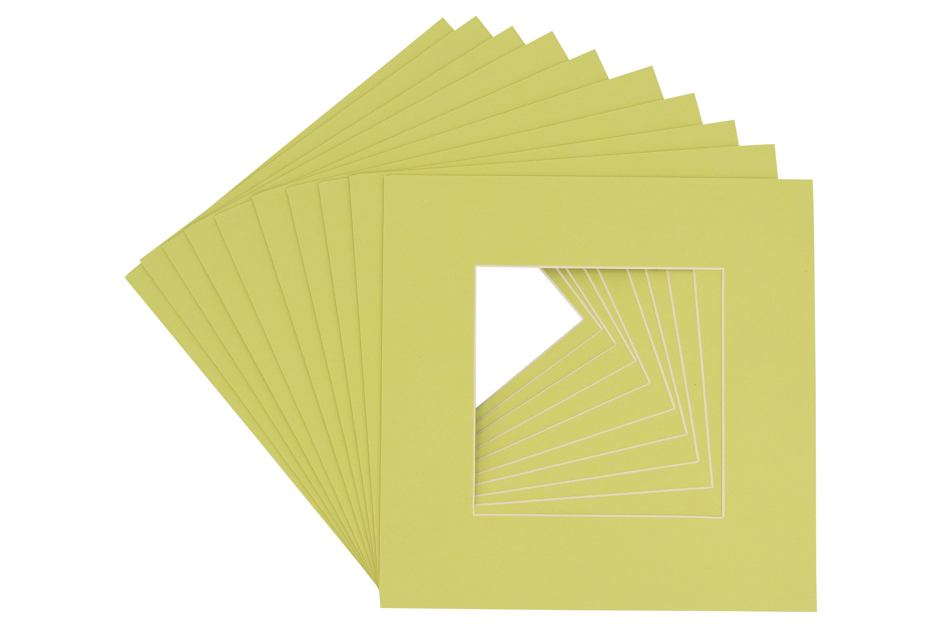 Pistachio Acid Free 12x12 Picture Frame Mats with White Core Bevel Cut ...