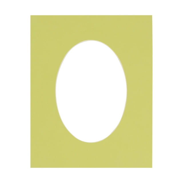 Pistachio Acid Free 6x7.5 Oval Picture Frame Mat with White Core Bevel ...