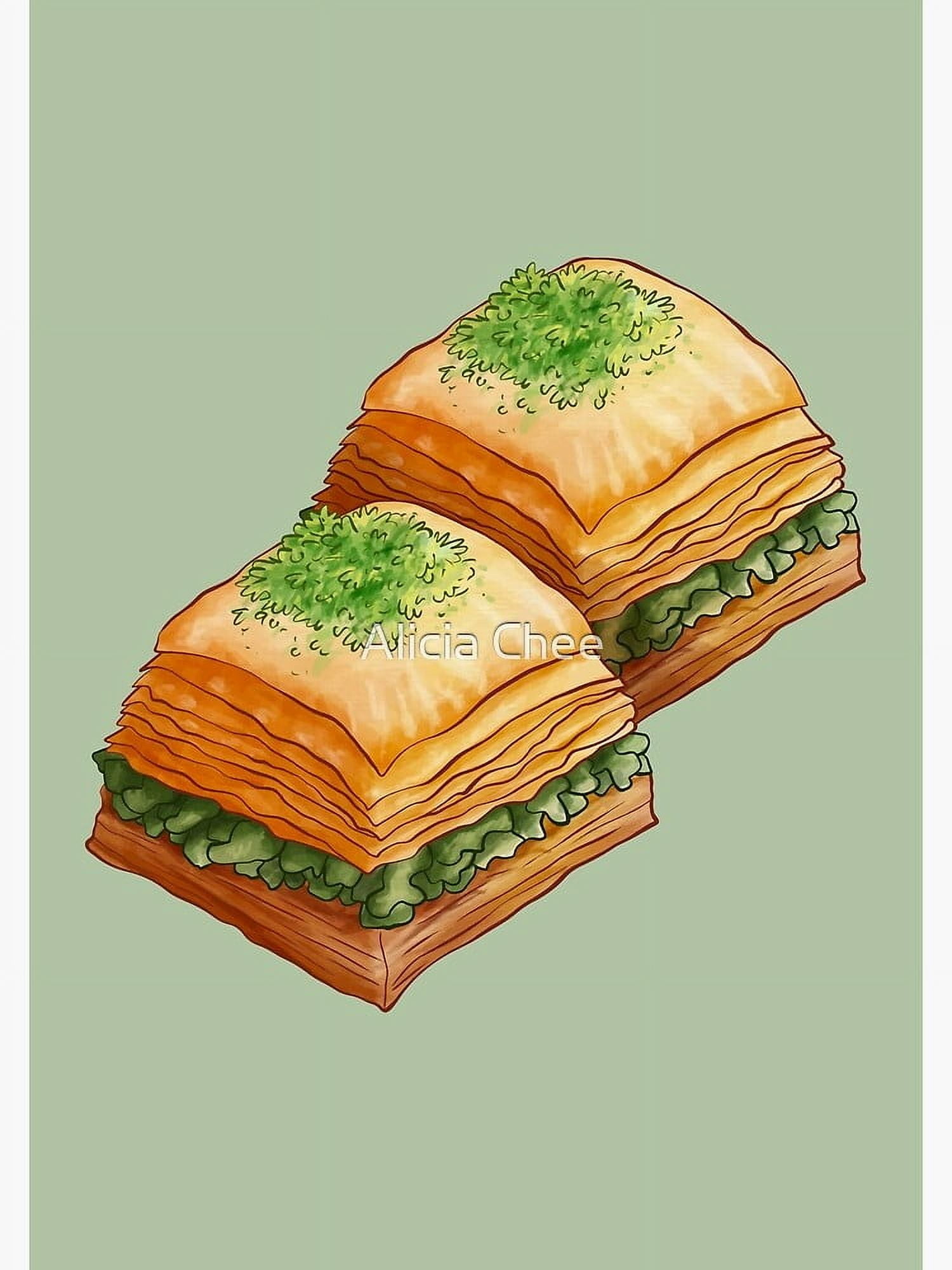 Pistachio Baklava Modern Art Decor Unframe - Walmart.com
