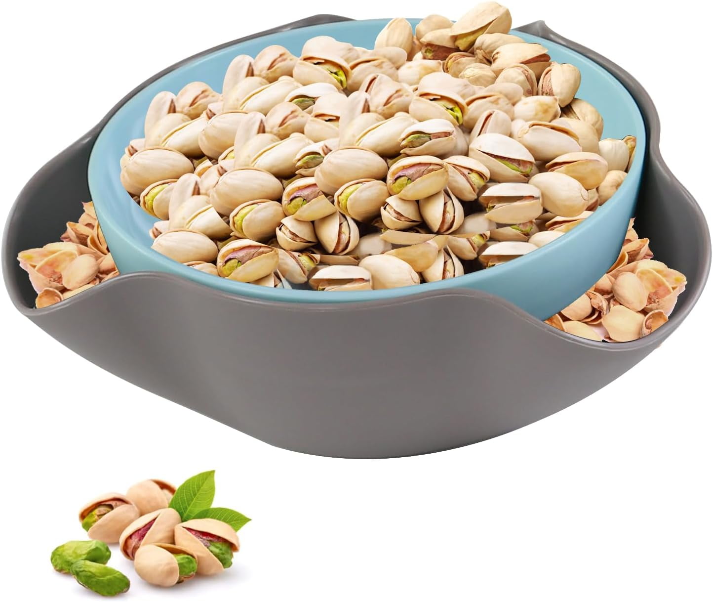 Pistachio Bowl with Shell Storage Large Double Dish Snack Bowl Perfect ...