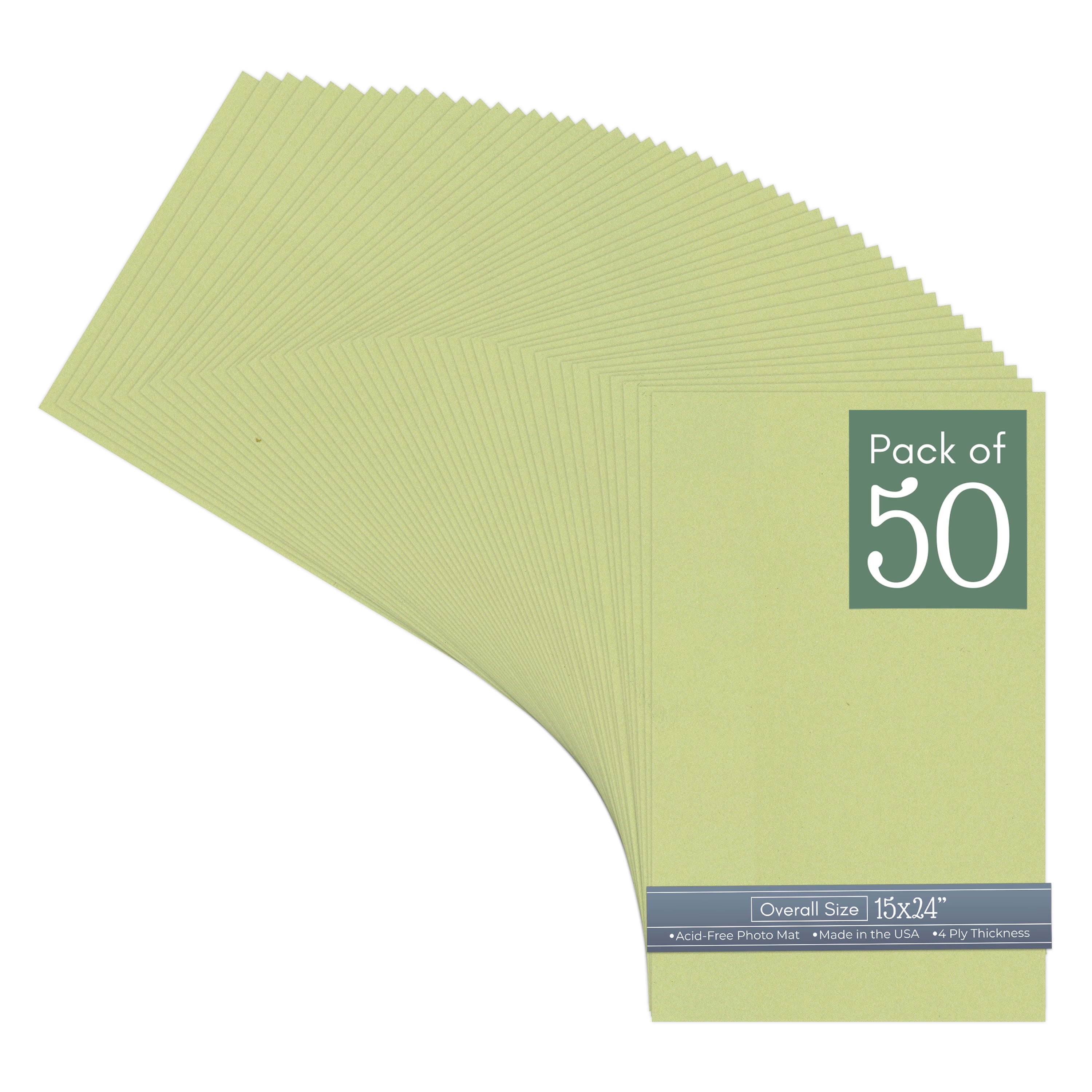 Pistachio Green 15x24 Uncut Art Mat Board - No Opening - 50 Mats ...