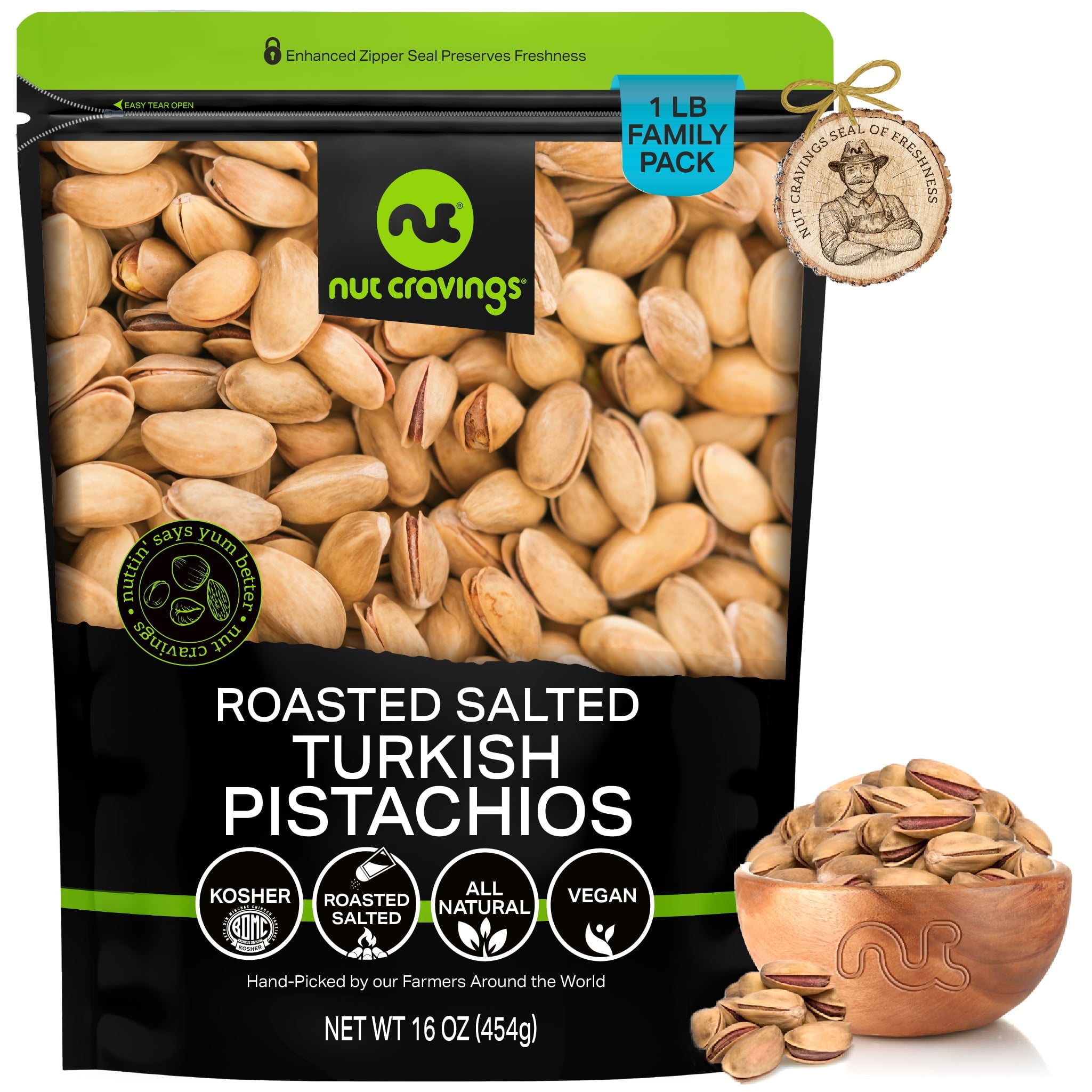 Nut Cravings Pistachios Roasted & Lightly Salted Turkish Antep (16oz ...