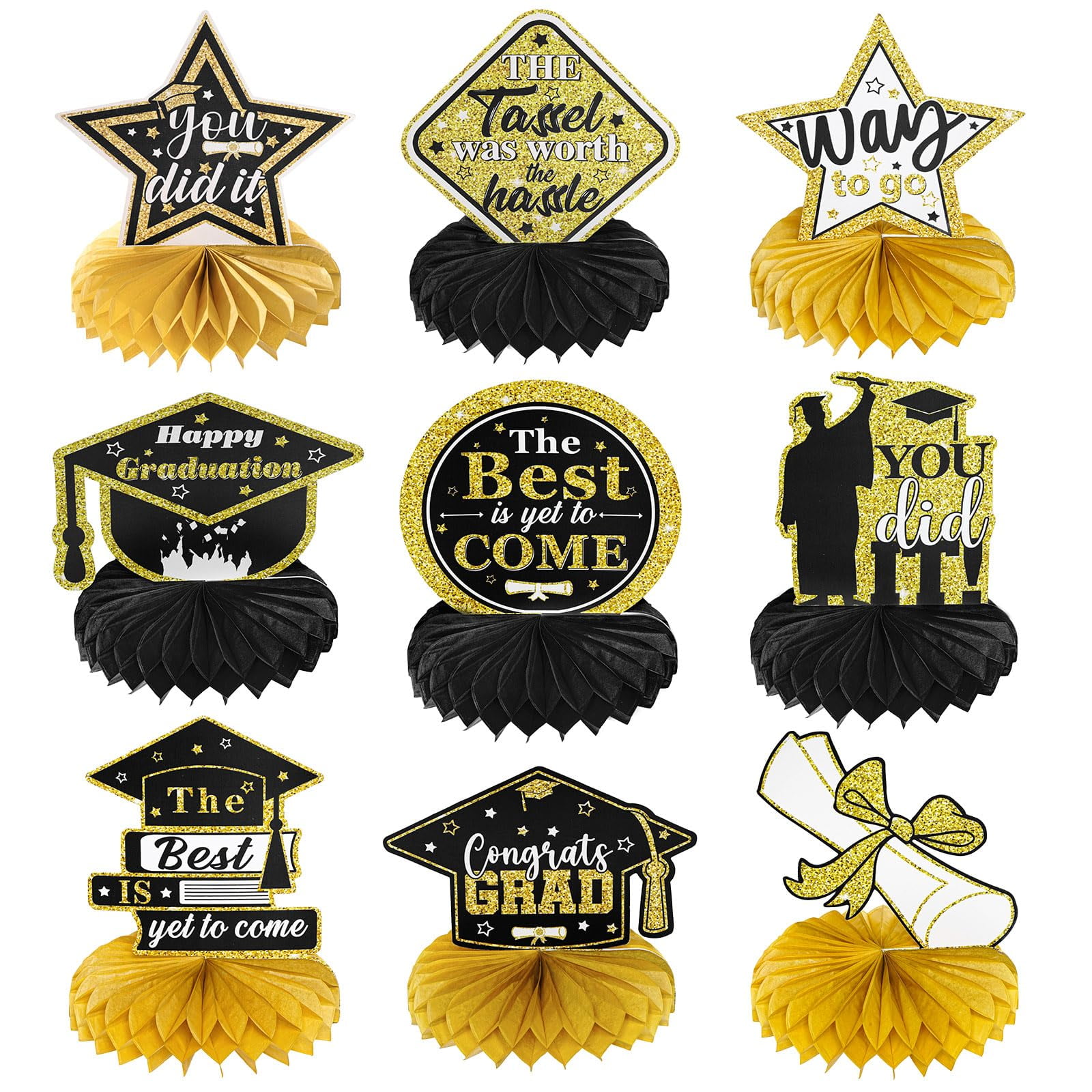Pistha Black and Gold DHF10 Graduation Decorations Class of 2025 ...