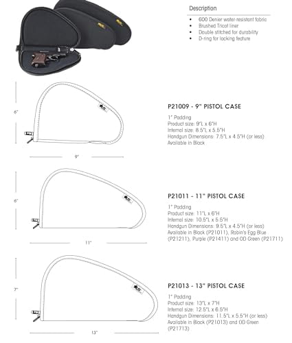 Pistol Case - Heavy Duty Fabric - Zipper Closure - Lockable - Walmart.com