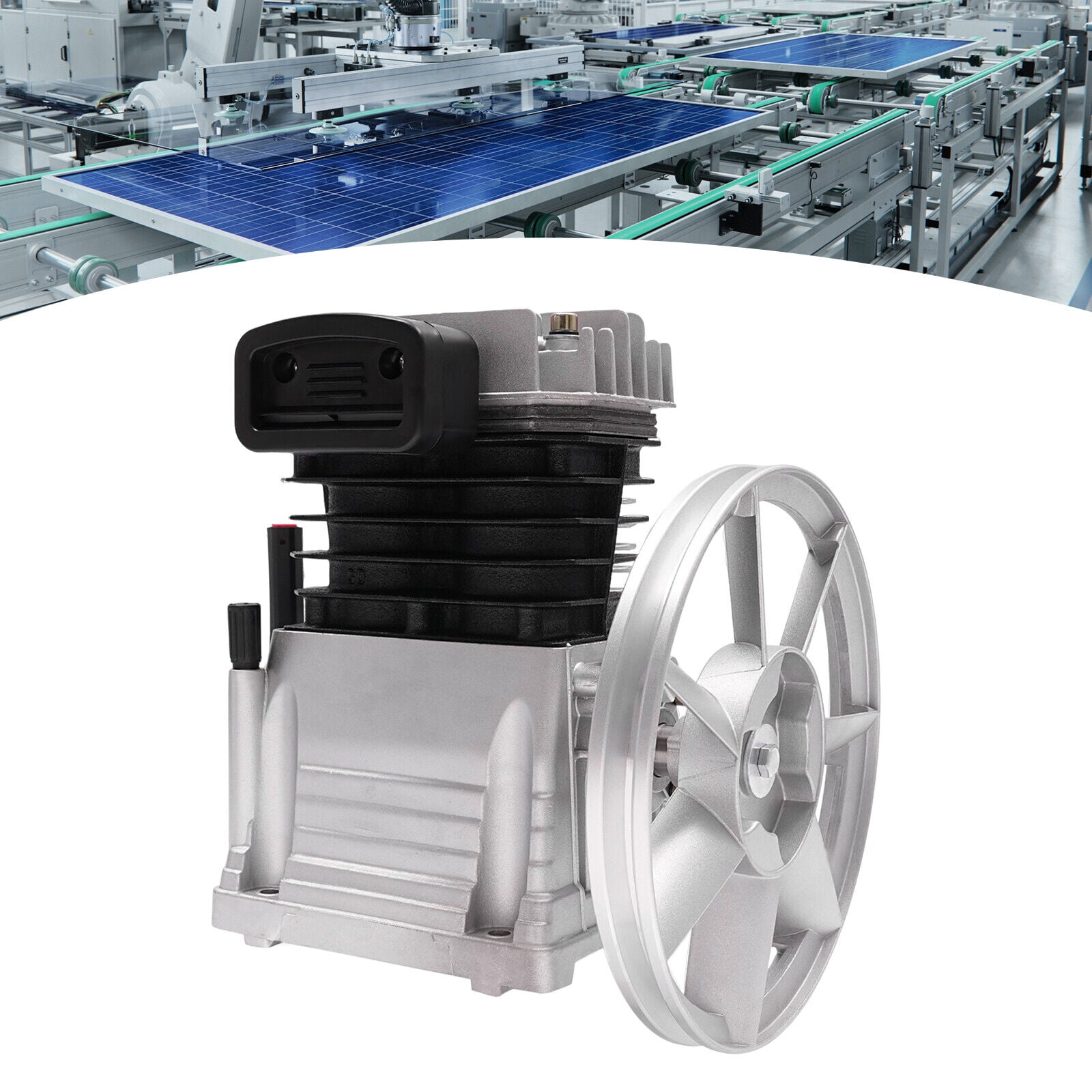 Piston 3HP Air Compressor Head Pump Motor Twin Cylinder with Silencer ...
