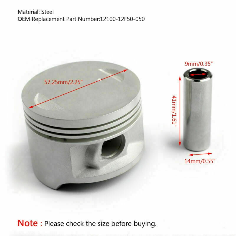 Piston Pin Ring Kit 57.25mm Bore Size for Suzuki DR125SM GZ125 EN125 ...