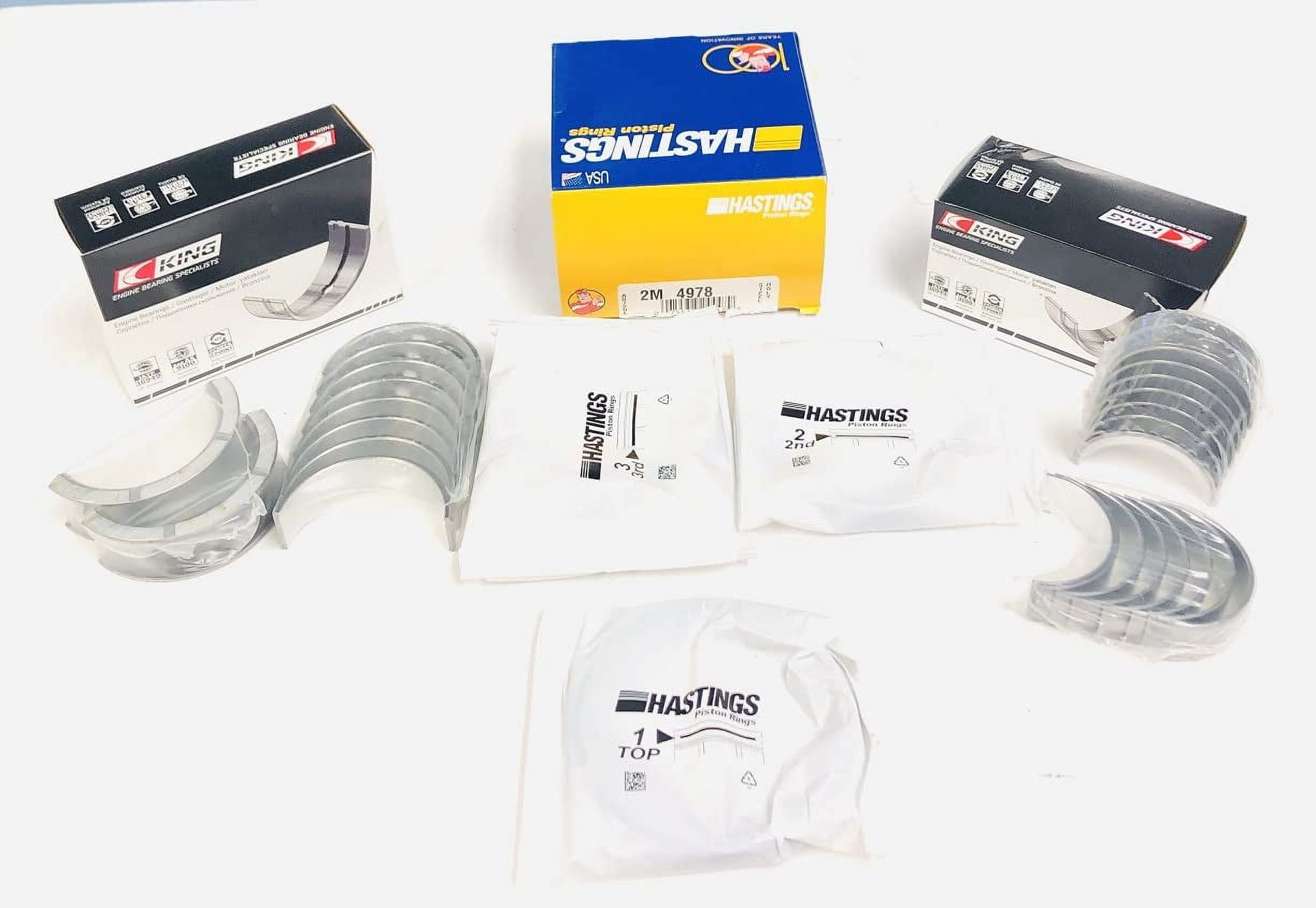 Piston Rings Set with Rod and Main Bearing Sets Compatible with 1999 ...