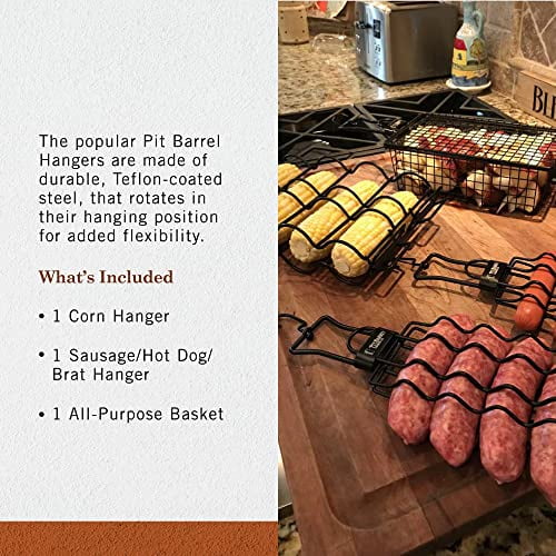 Pit Barrel Cooker Co. AC1014VAL 3 Value Pack Smoker Hangers, Black ...